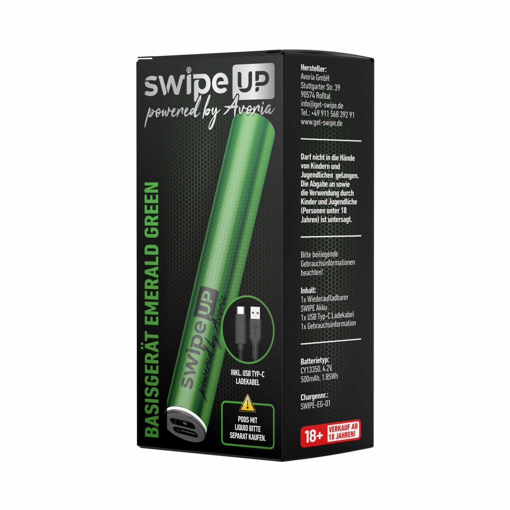 Swipe Up | Pod Kit | Akkuträger | Emerald Green - Deutsche Weine ...